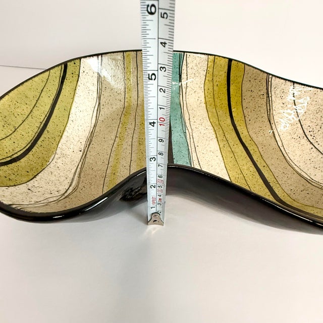 Mid Century Modern Ede California Ceramic Pottery Oblong Kidney Bowl ...