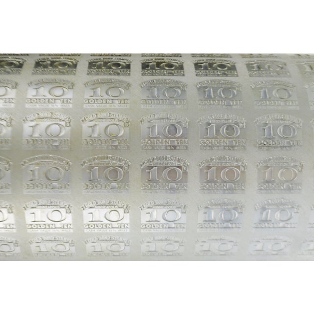 Gold Bond Stamps Roller Table Lamp | Chairish