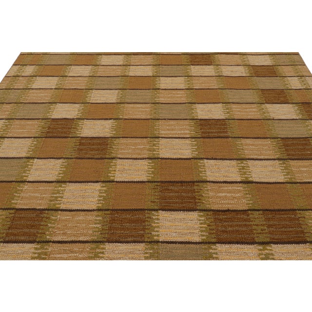 Rug & Kilim’s Scandinavian Style Rug With Brown and Beige Geometric ...