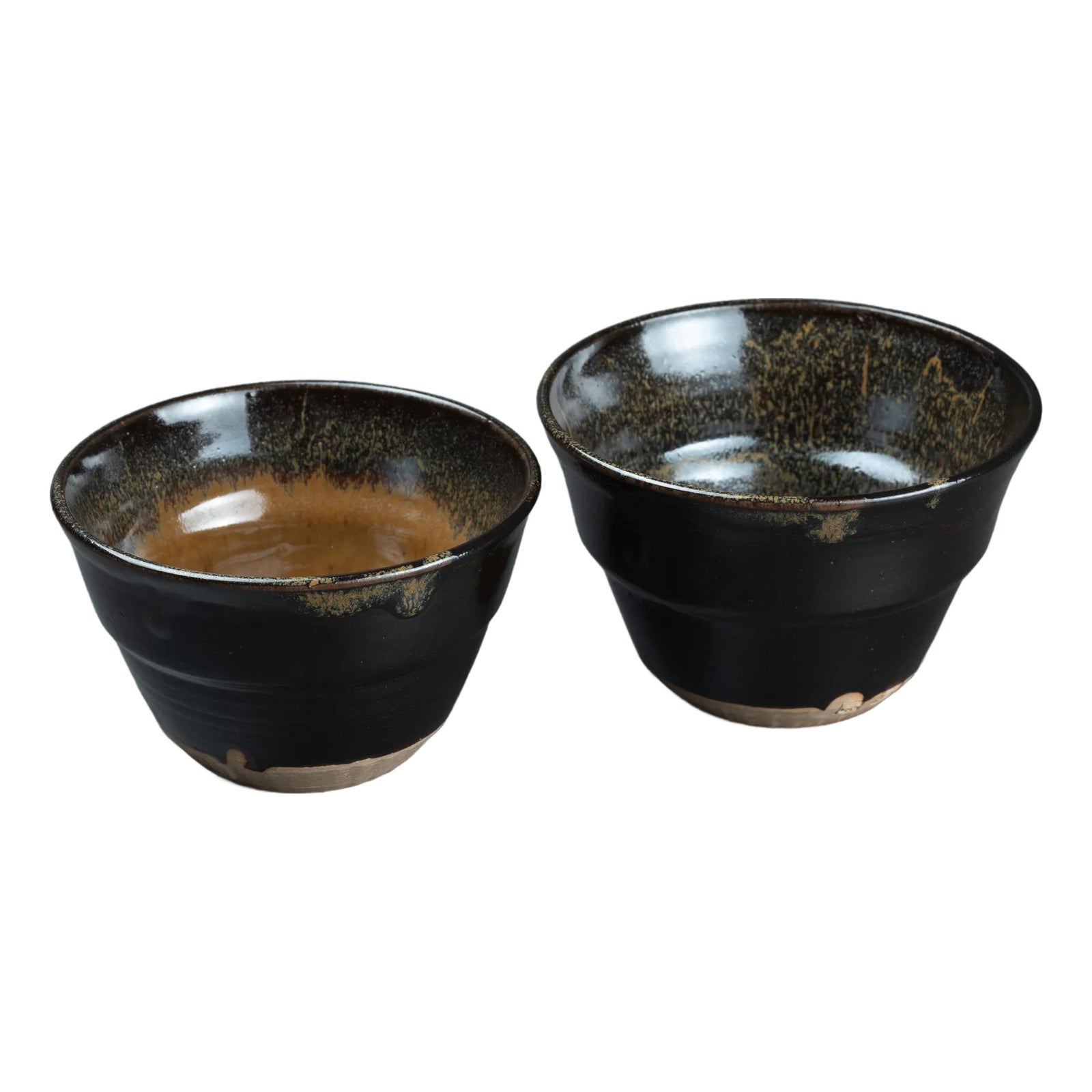 Takatori Kuremitsu Pair of Angular Gohan Chawan Soup Bowls | Chairish