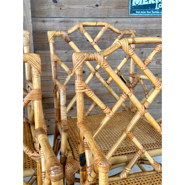 Mid-20th Century Italian Restored Refinished Rattan Cane Chippendale ...