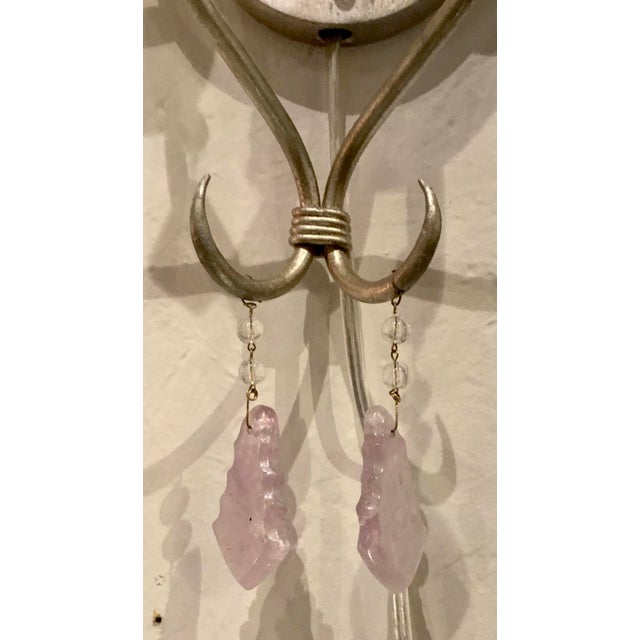 Currey & Co. Modern Boho Chic Rock Crystal Perrin Wall Sconces Pair ...