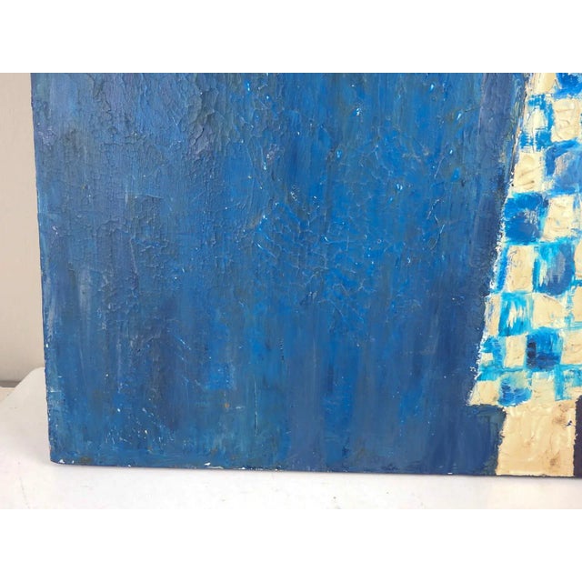 Mid 20th Century Abstract Blue Still Life Painting | Chairish