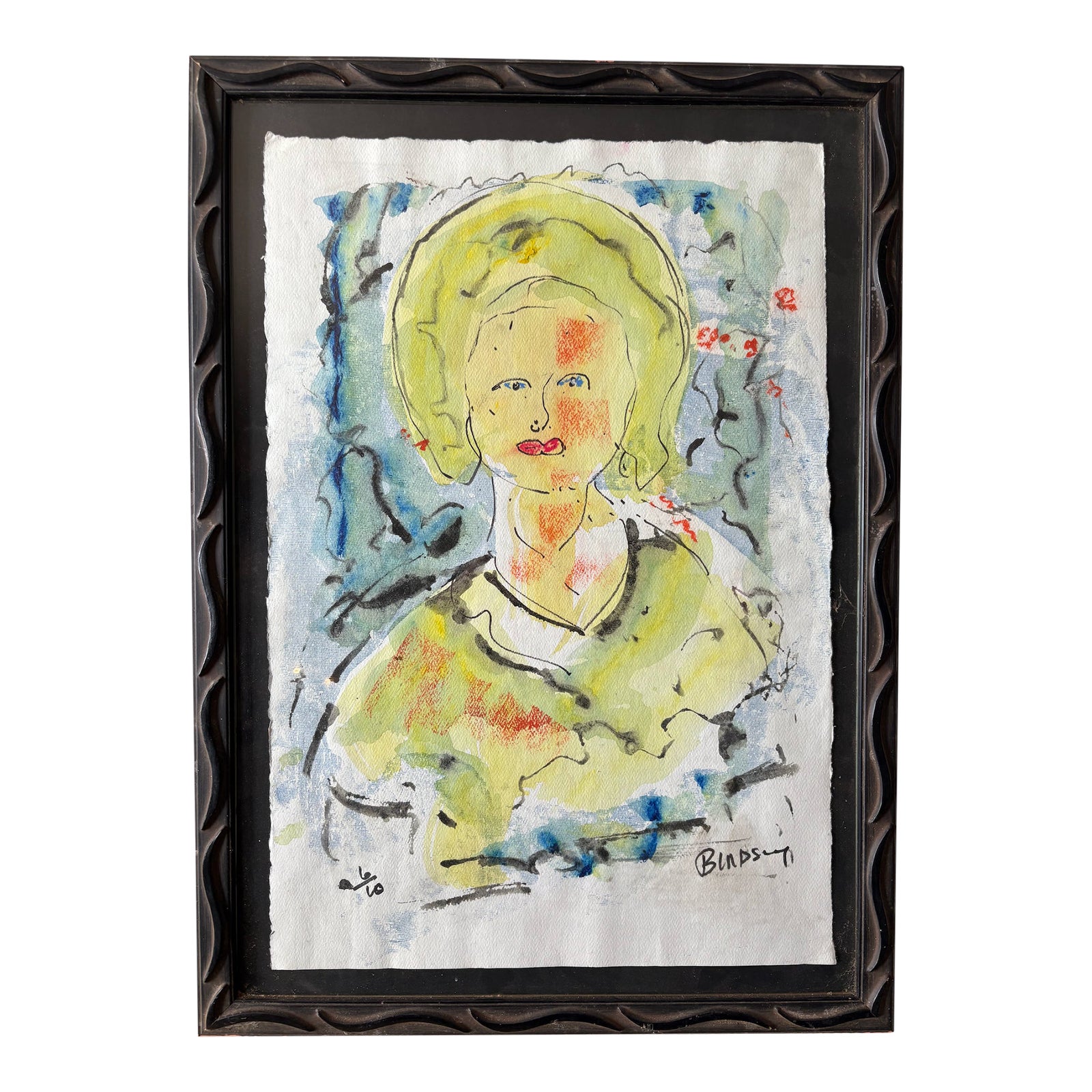Mid 20th Century Alfred Birdsey Hand Painted Series Piece | Chairish