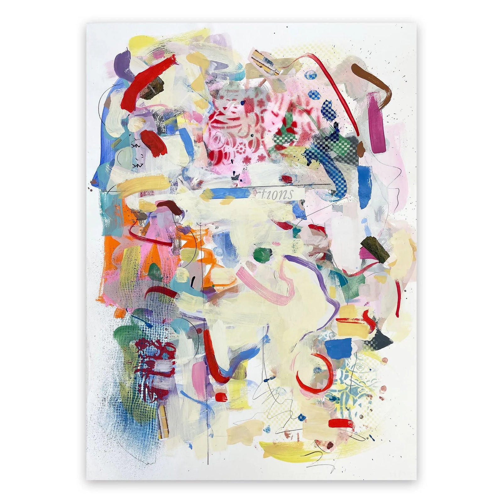 Contemporary Abstract Acrylic and Mixed Media on Paper Painting ...