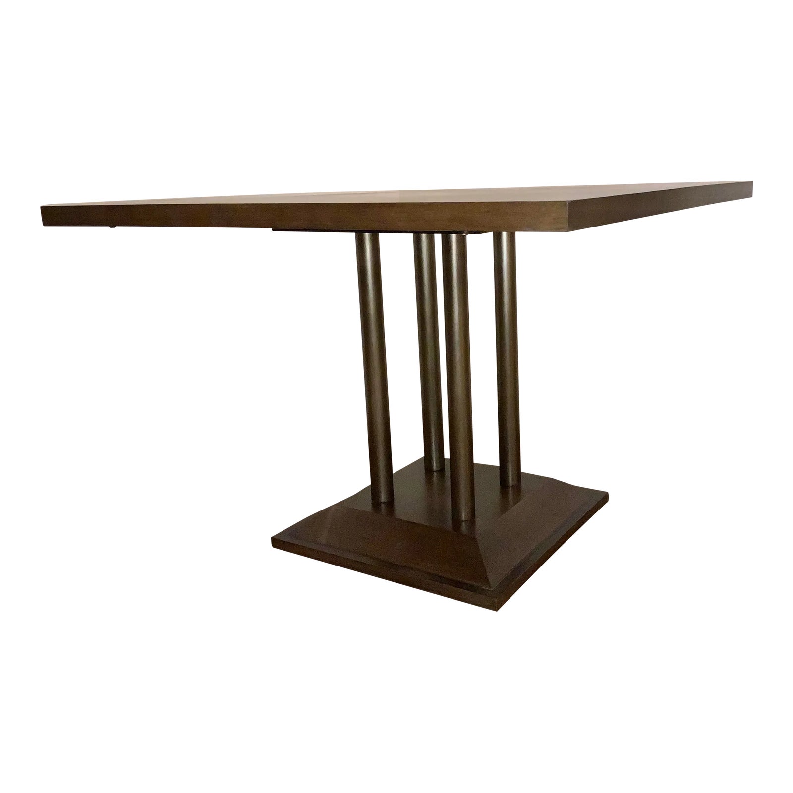 Theodore Alexander Taupe Wood Modulate Square Dining Table | Chairish