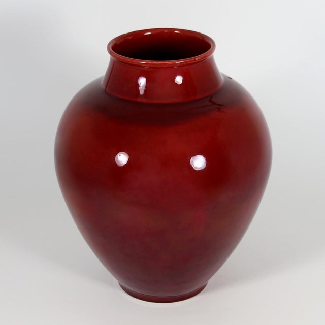 Large 1930s French Paul Milet Sevres Ceramic Vase Ox Blood Red Sang De ...