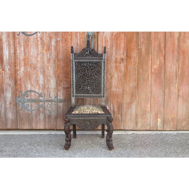 Late 18th Century Anglo-Indian Intricate Carved Chair | Chairish