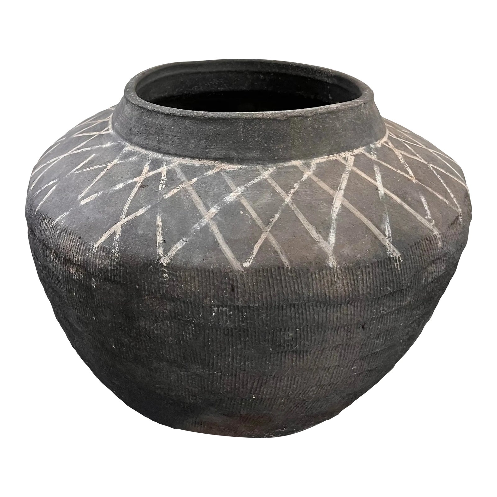 Chinese Banshan Style Unglazed Earthenware Jar | Chairish
