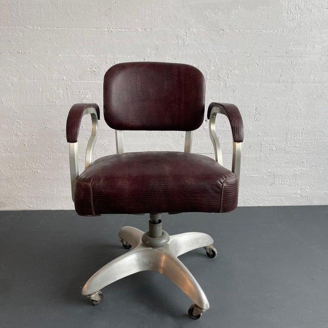 Industrial Mid-Century Aluminum Leather Office Desk Chair by GoodForm ...