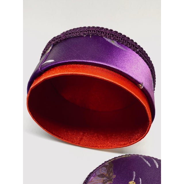 1980s Silk Covered Tasseled Trinket Jewelry Box | Chairish