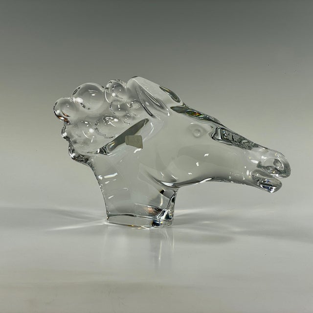 Late 20th Century Large Signed Baccarat France Crystal Horse Head ...