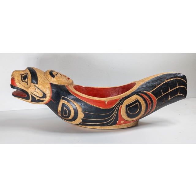 Late 20th Century Northwest Coast Native American Style Carved Wood ...