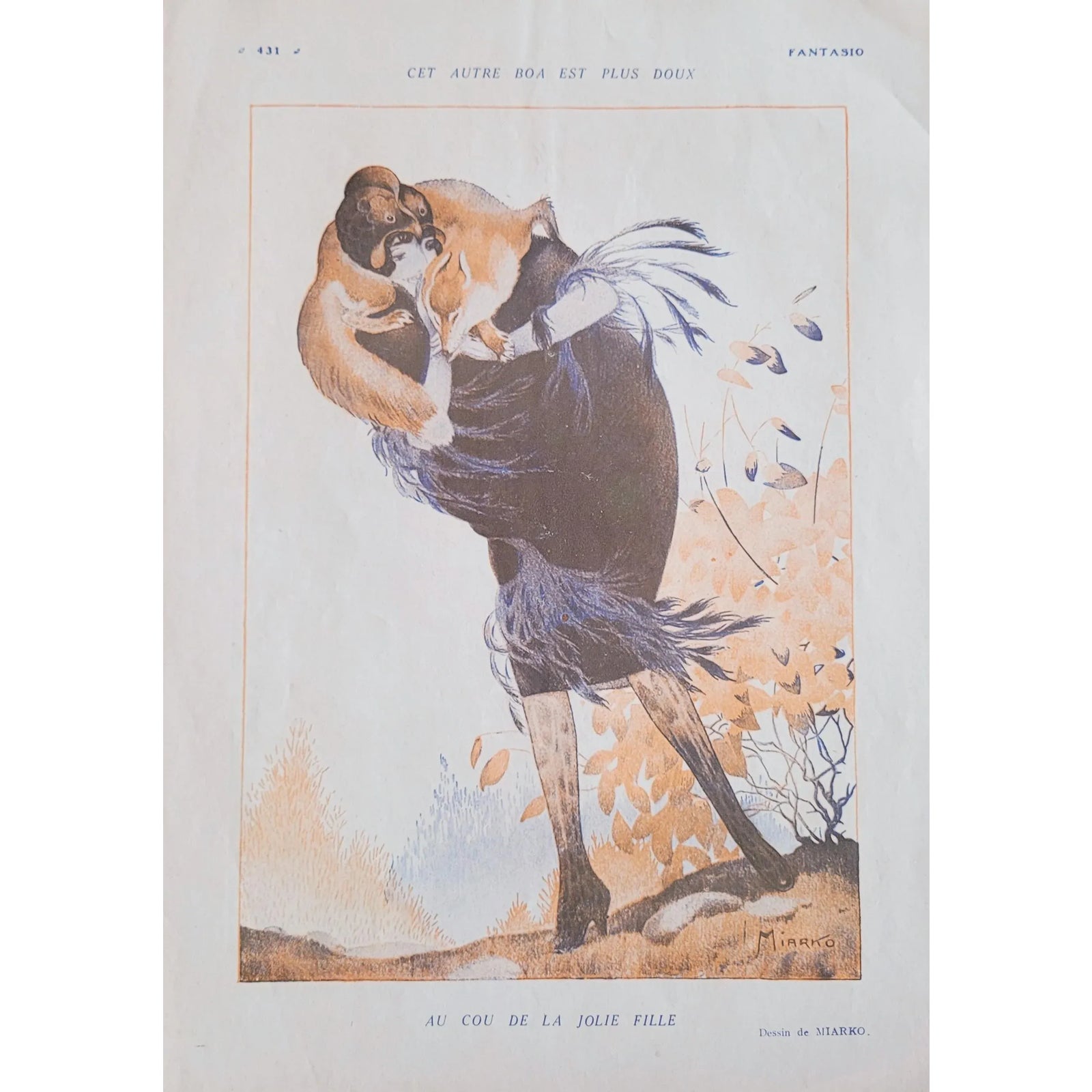 Miarko 1920 "Au Cou De La Jolie Fille" Fantasio Print | Chairish