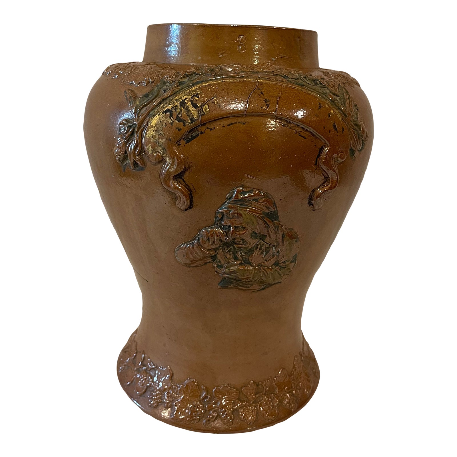 Mid 19th Century Salt Glazed Tobacco Jar | Chairish