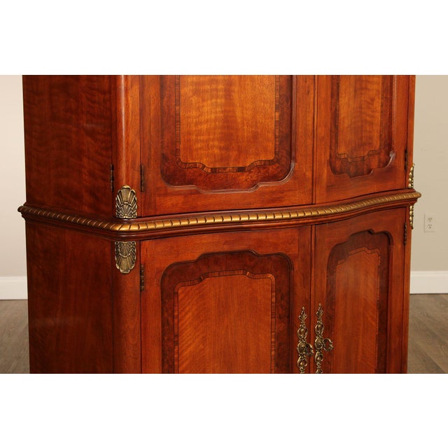 Henredon French Regency Style Four Door Walnut Armoire | Chairish