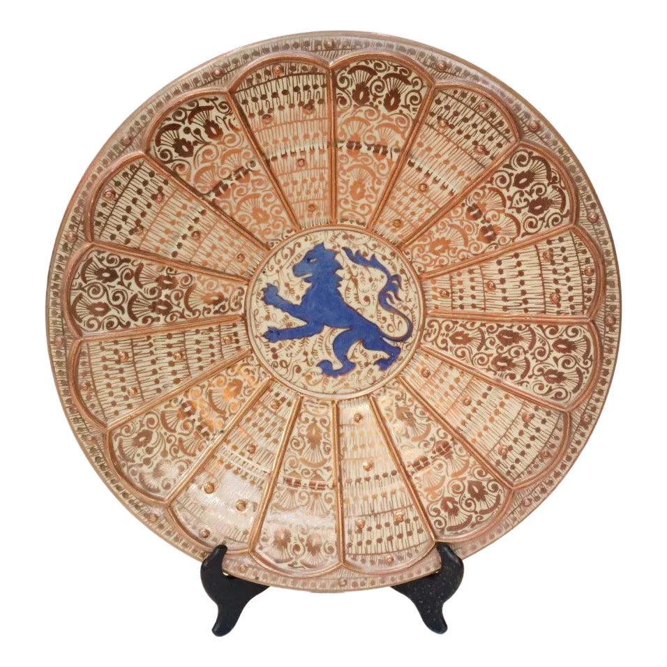 Large Antique Mid 19th Century Hispano Moresque Charger With Central ...