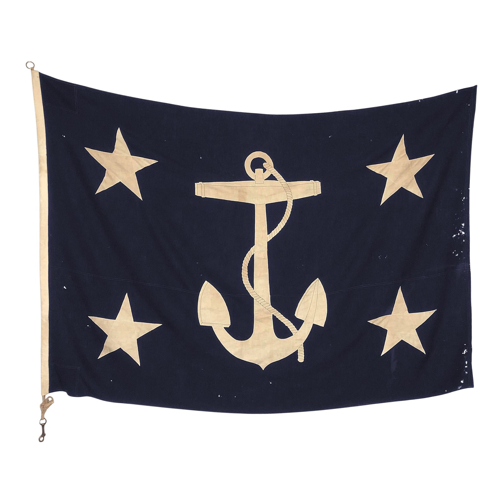 Oversize Vintage Wool Nautical Flag With Anchor, United States Navy ...