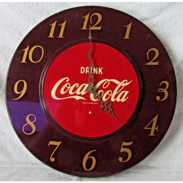 Coca Cola 1951 American Time Corp Ac-400 Quartz Battery Wall Clock ...