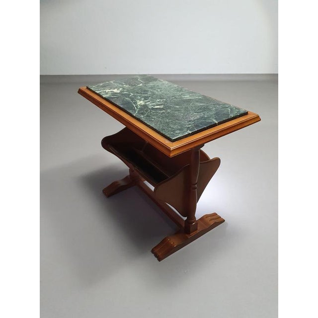 Magazine Holder with Green Marble Top, 1960s | Chairish