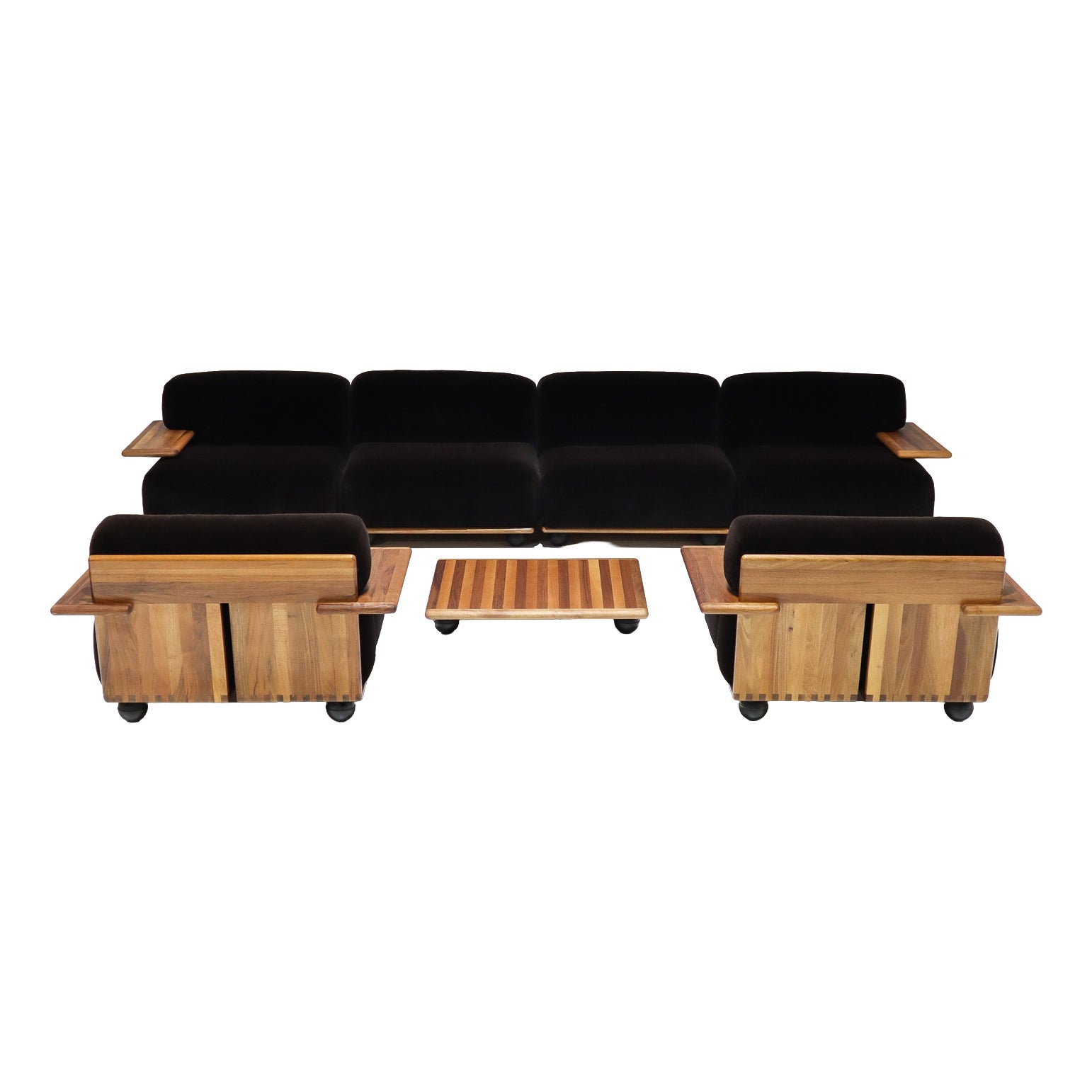 Pianura Modular Seating Group in Brown Mohair by Mario Bellini for ...