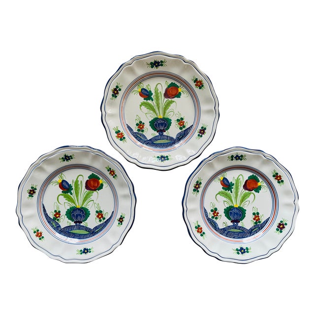 Deruta "Blue Carnation" Italian Faience 11" Dinner Plates/Chargers-Set ...