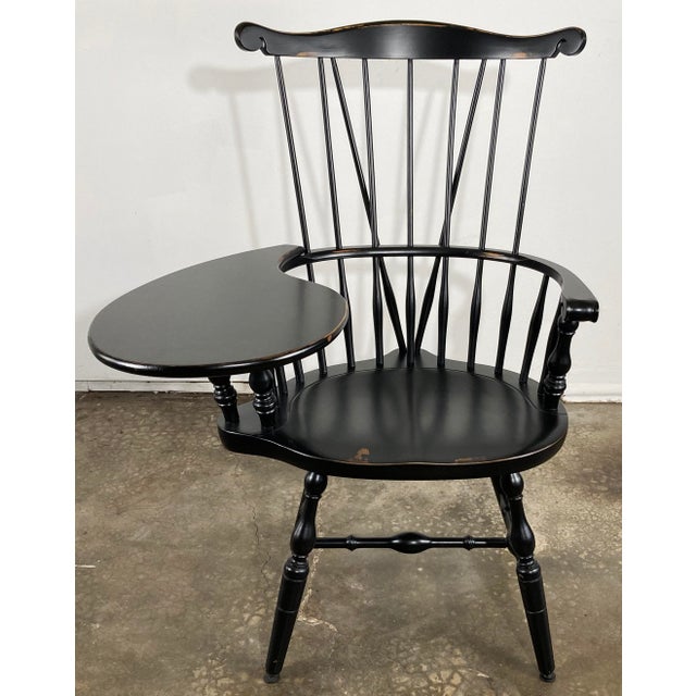 Vintage Windsor Writing Chair With Attached Arm Desk | Chairish