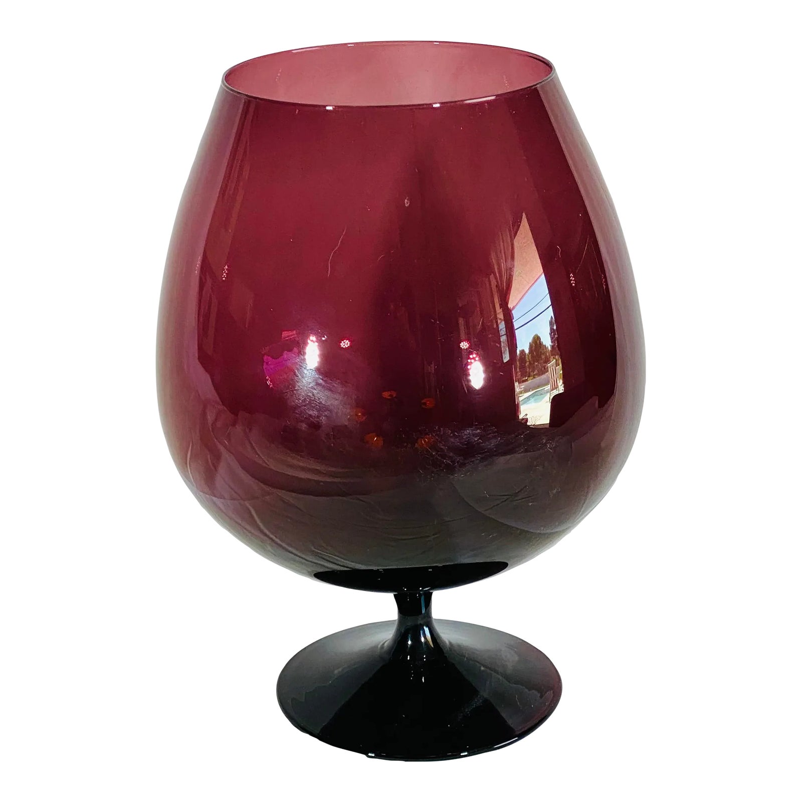 1970s Huge Plum Glass Brandy Snifter | Chairish
