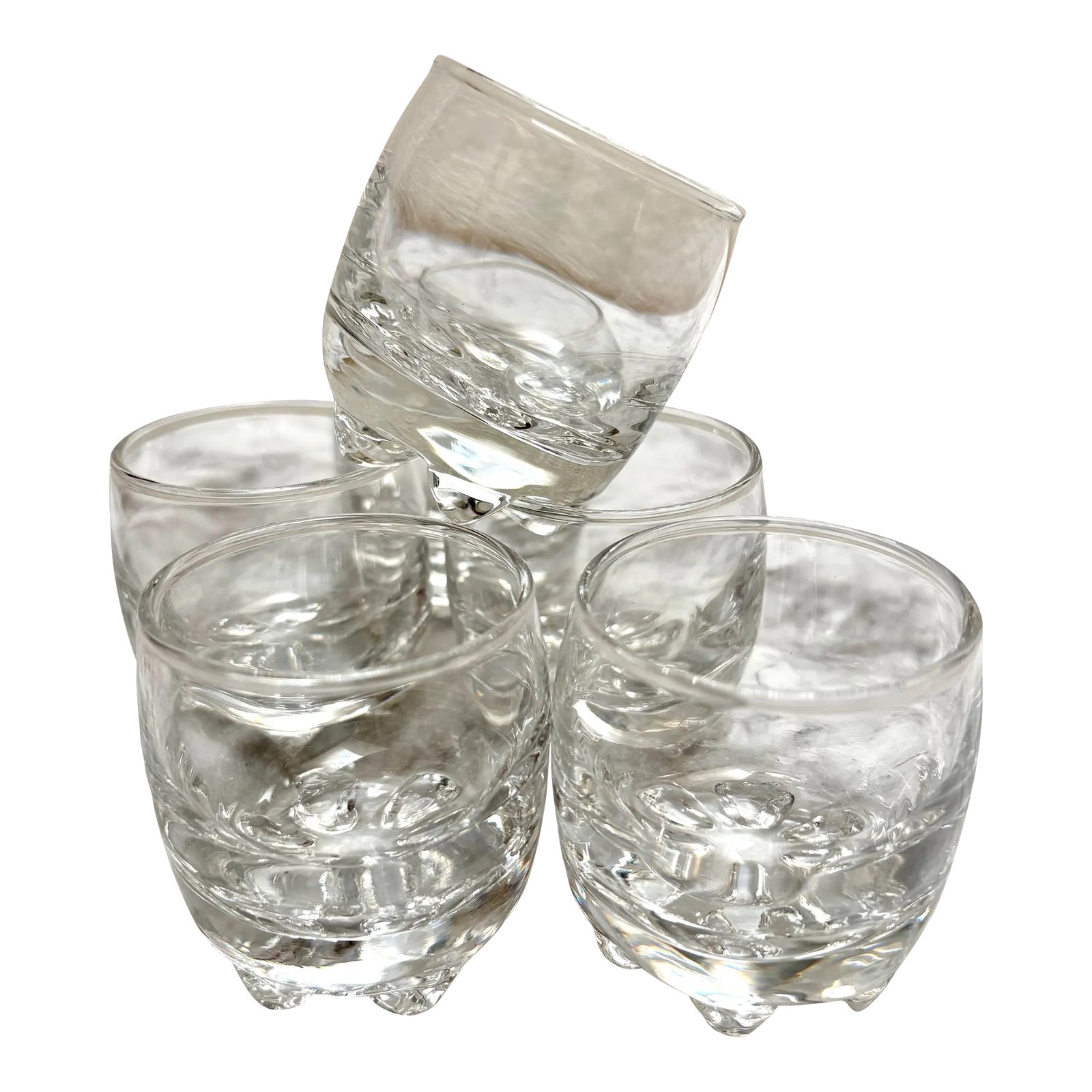Set of Six Barware Petite Vintage Shot Glasses | Chairish