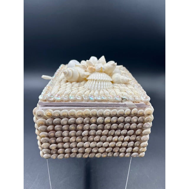 Mid 20th Century Seashell Covered Trinket/Jewel Box With Lid | Chairish