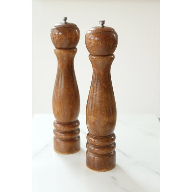 Vintage Hand-Turned Wood Pepper Mill | Chairish