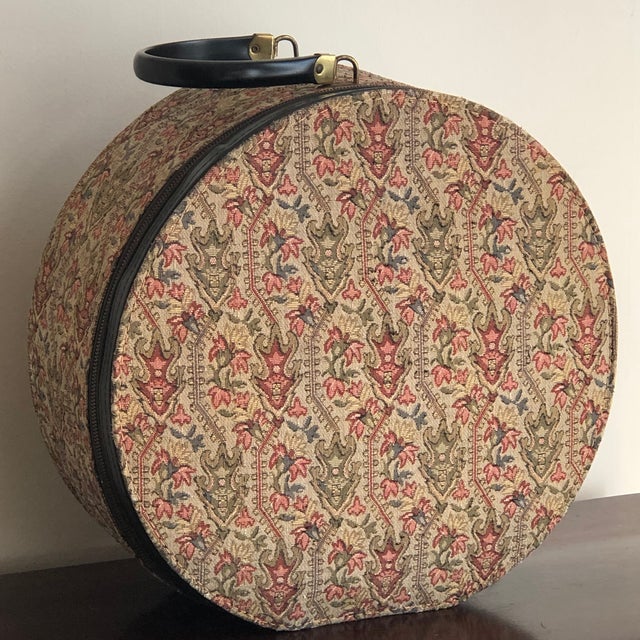 Circa 1950 Art Nouveaux Hat Box Travel Case | Chairish
