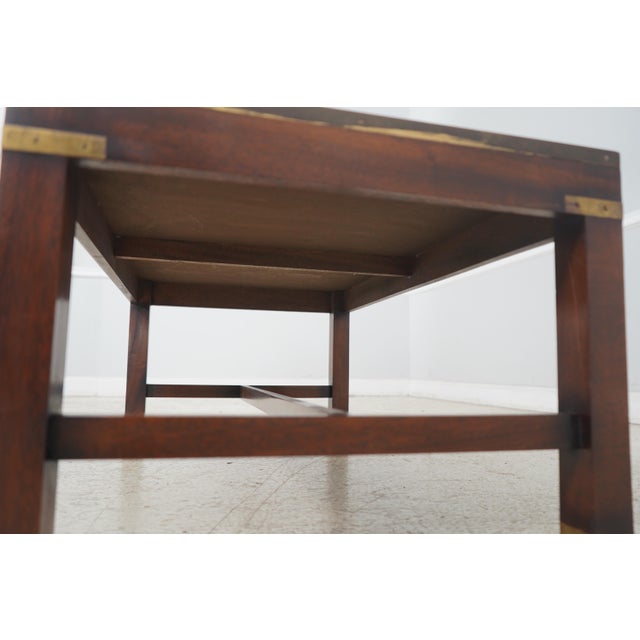 Campaign Style Reverse Painted Glass Top World Map Coffee Table | Chairish