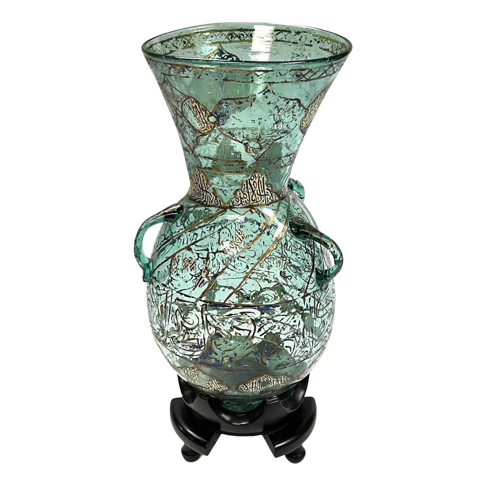 19th Century French Gilt and Enameled Glass Islamic Mosque Lamp | Chairish