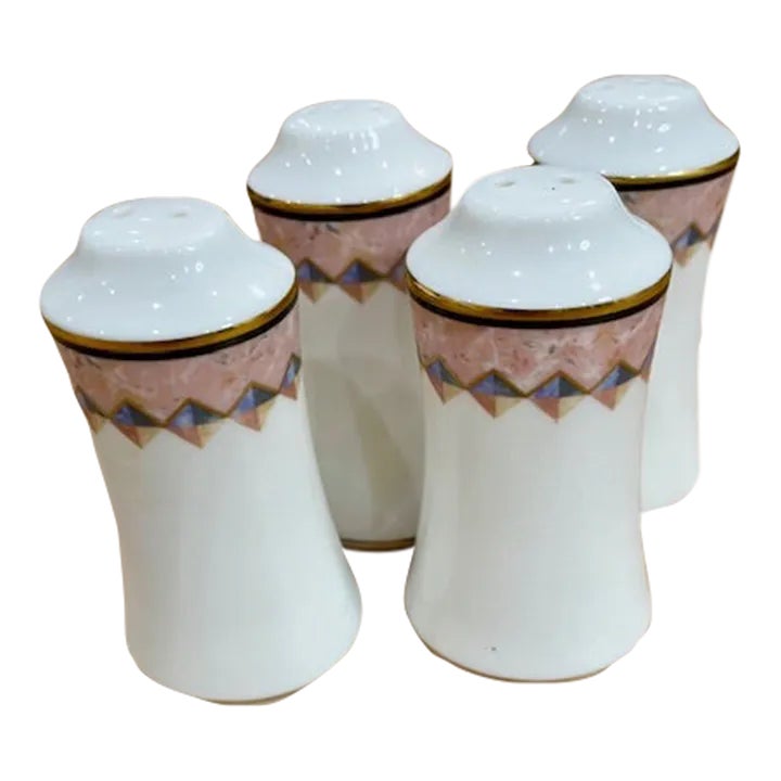 1990s Noritake Momentum Salt and Pepper Shakers- Set of 4 | Chairish