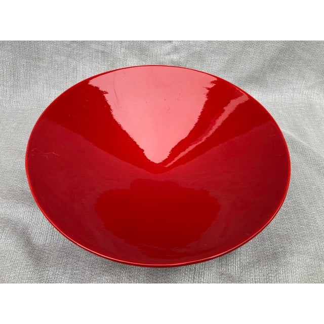 Vintage Red Haeger Footed Bowl | Chairish