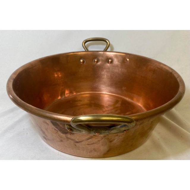 Antique Hammered Copper Jam Preserving Pan / Pot With Brass Handles ...