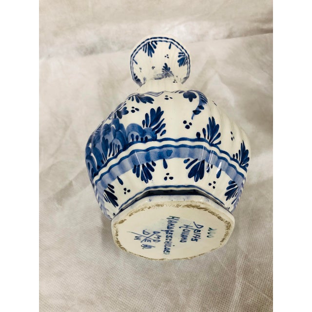Vintage Delft Floral Pattern Vase | Chairish