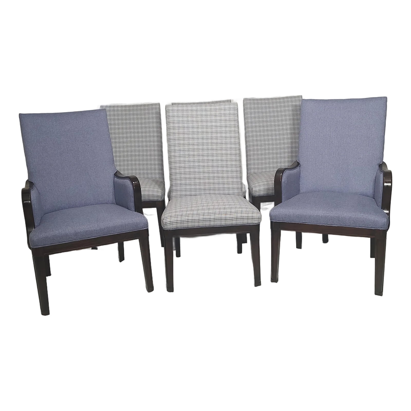 Set 6 Henredon Dining Chairs Mocha Finish, Welt Trim, Montaigne Design ...
