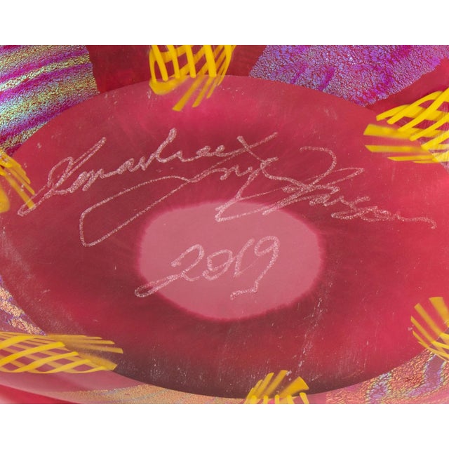 Ken and Ingrid Hanson Signed 2019 Art Glass Vase | Chairish
