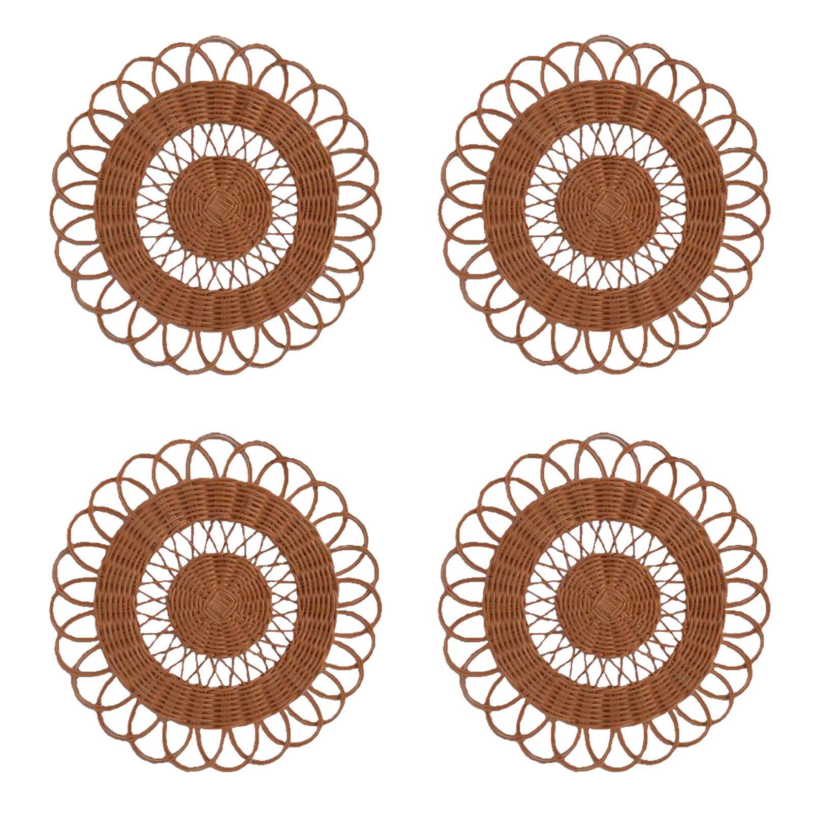Sharland England Rattan Woven Placemats - Set of 4 | Chairish
