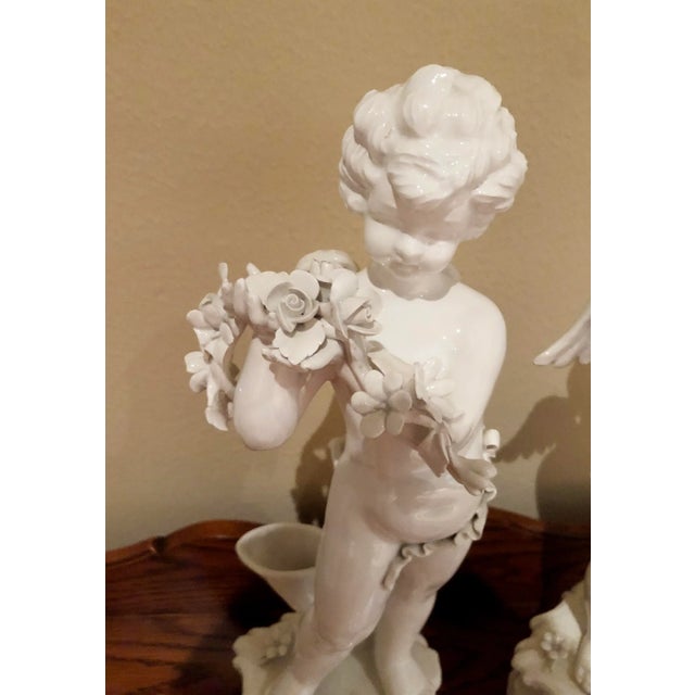 Pair of Mid 20th Century Giuseppe Chiurato Cherub Porcelain Figures ...