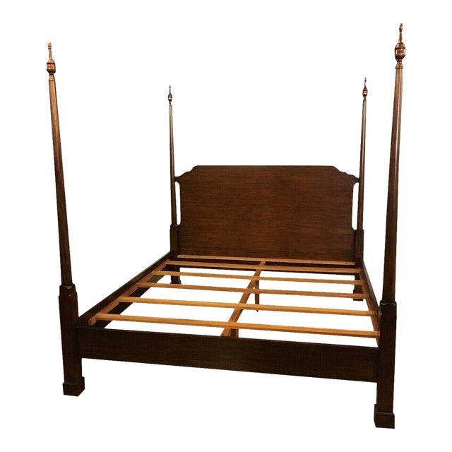 King Size Mahogany Pencil Post Bed by Leighton Hall - Showroom Sample ...