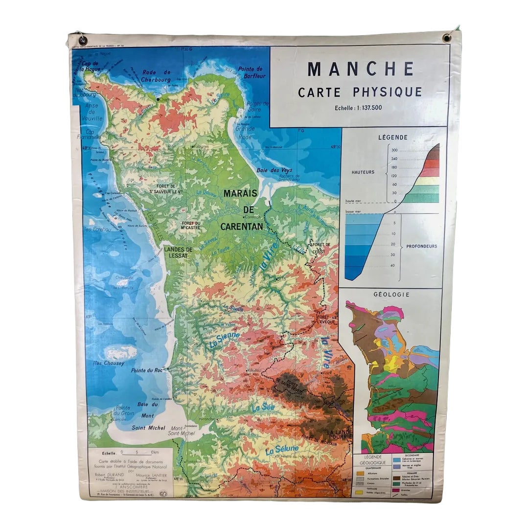 Double Map of Mancha, France | Chairish