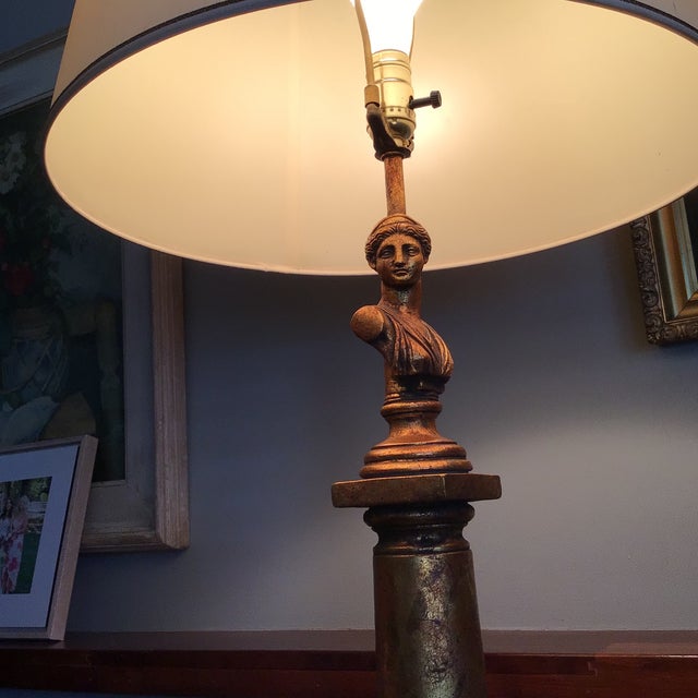 Gold Gilt 1970s Neoclassical Greek Table Lamps of Artemis Diana and ...