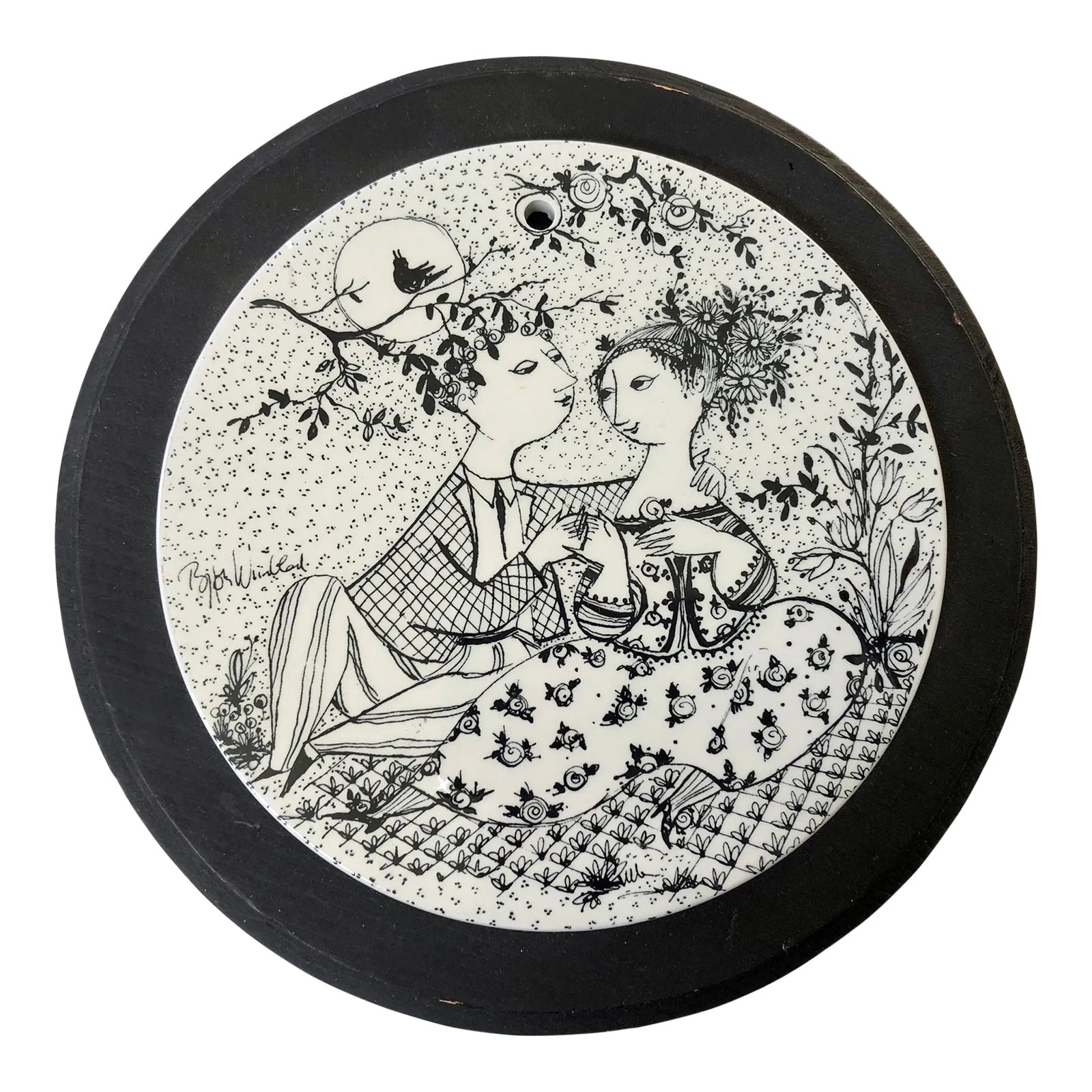 Bjorn Wiinblad Danish Wall Plaque/Trivet | Chairish