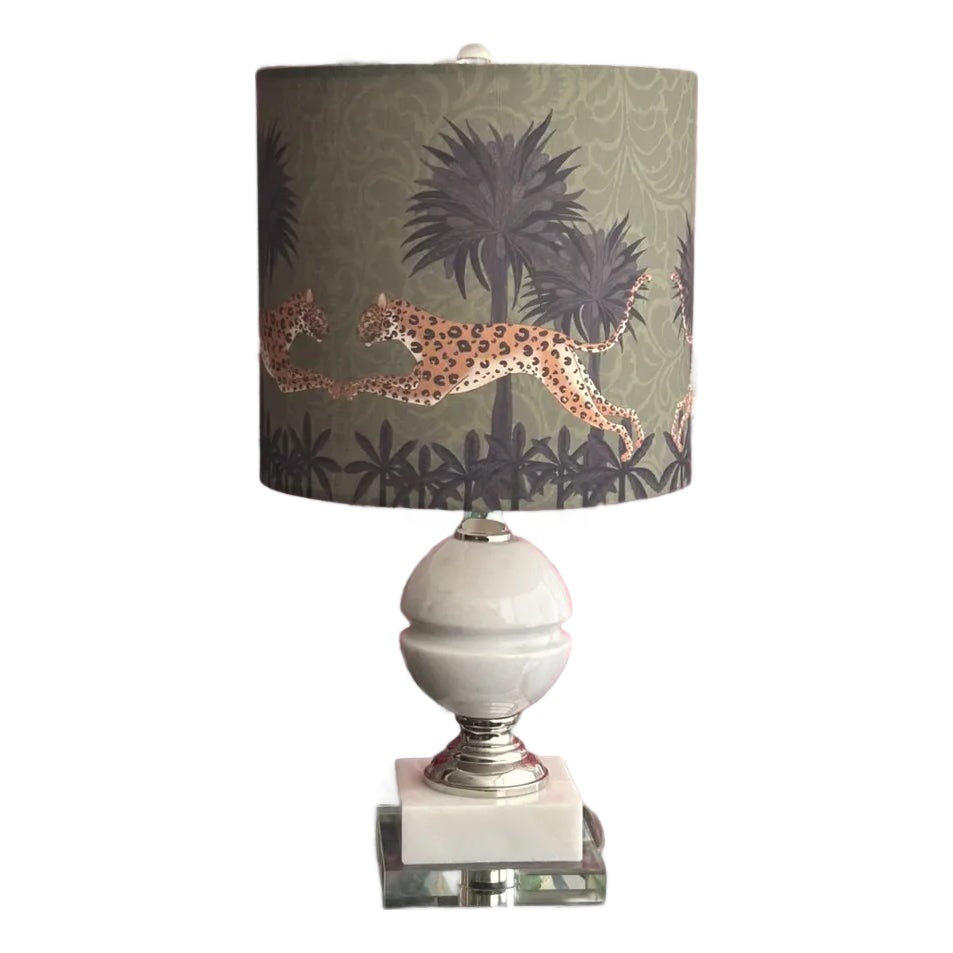 Leopard and Natural Stone Lamp | Chairish