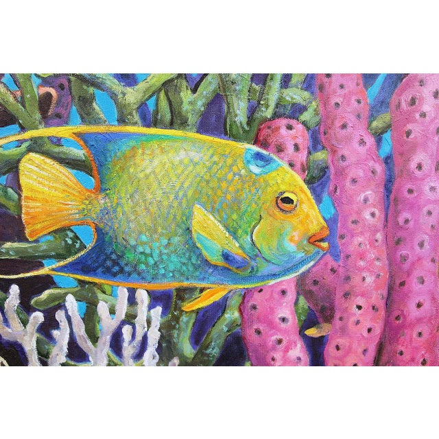 Henry David Potwin "Large Underwater Fish Painting" Colorful Realist ...