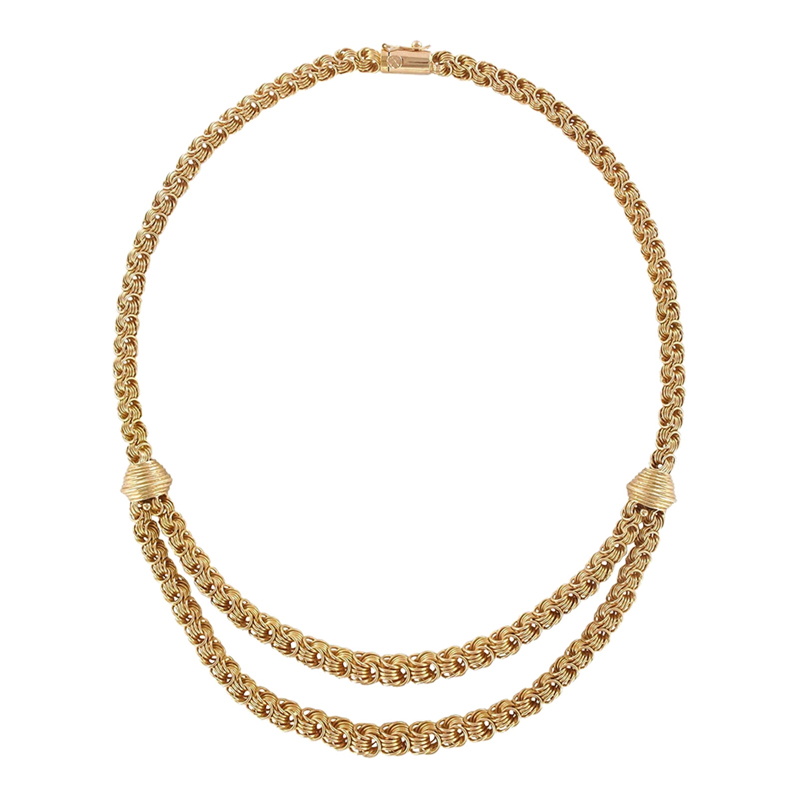 1960s 18 Karat Rose Gold Drapery Necklace | Chairish