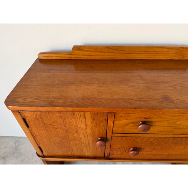 1940s Art Deco Solid Oak Cabinet Chest on Pedestal Base | Chairish